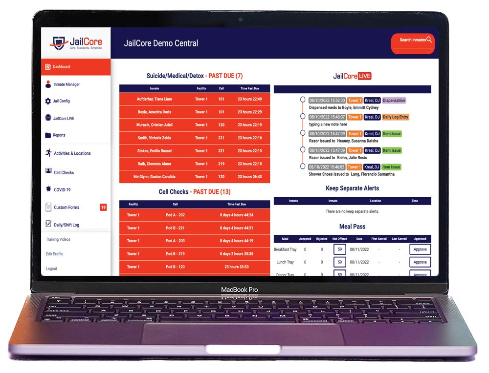 JailCore Corrections Management System for Jail Supervisors